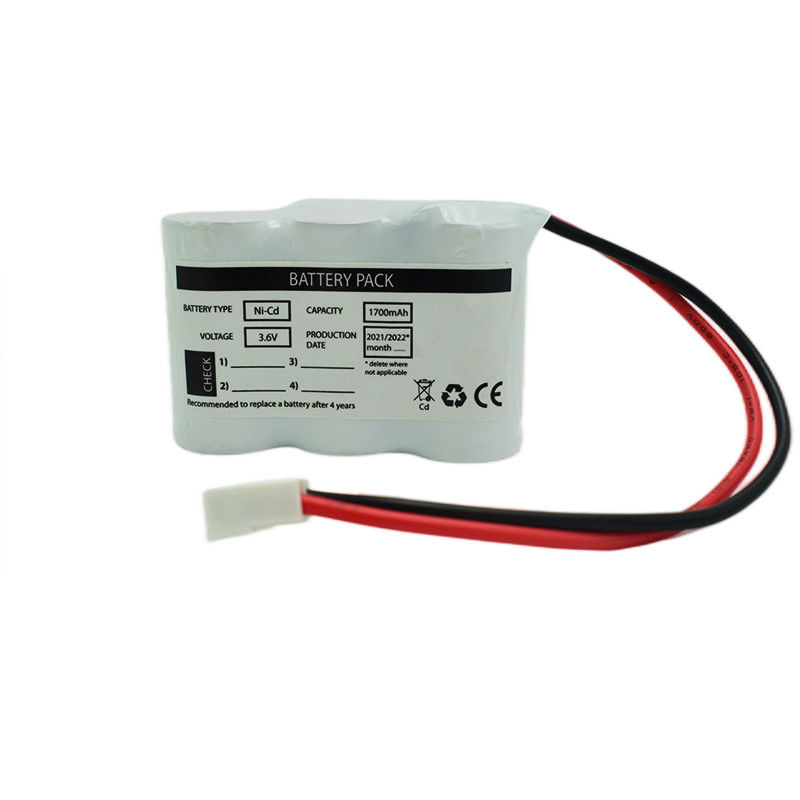 SC1700mah Emergency Light Ni Cd Battery Pack 3.6 Volt Side By Side Configuration